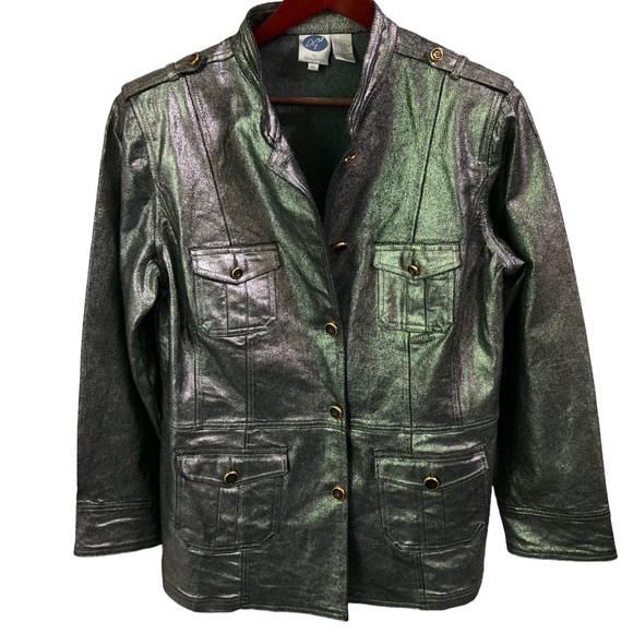 DG2 by Diane Gilman | Jackets & Coats | Diane Gilman Silver Jacket Xl ...